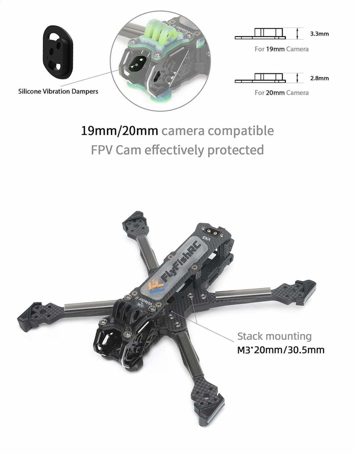 FlyFishRC Volador II VX5 FPV Freestyle T700 Frame Kit including O4 ...