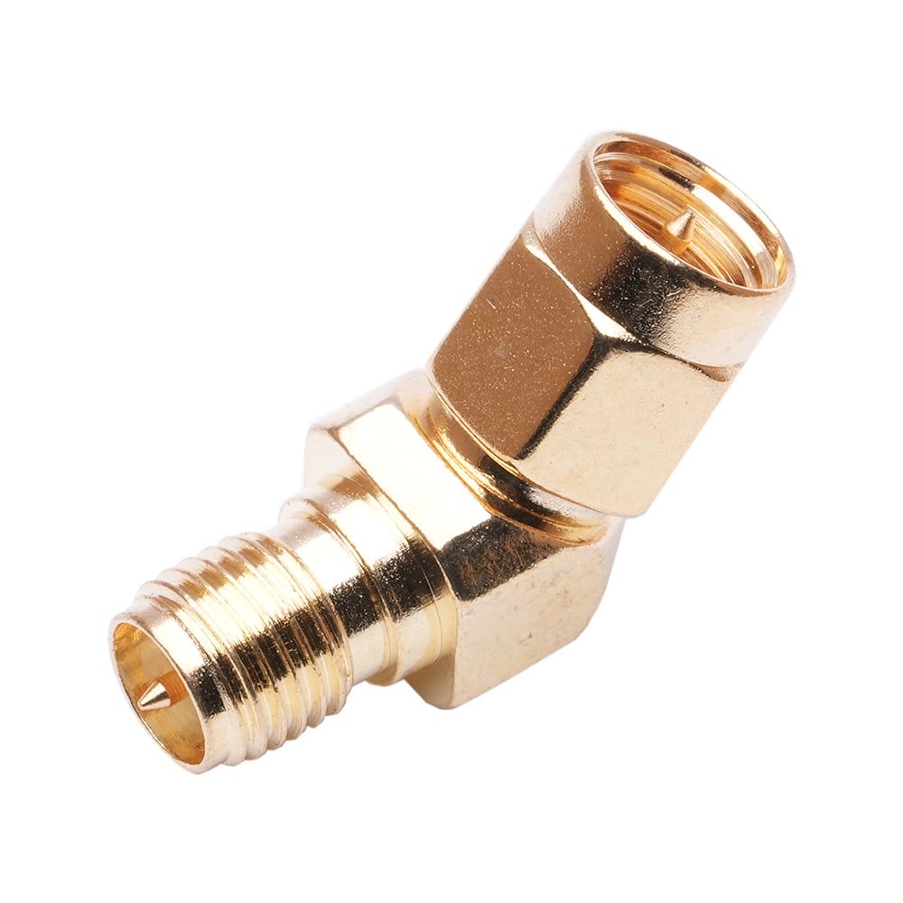 Plexa SMA Male to RP-SMA Female 135-Degree (5 pack) - MantisFPV Plexa SMA Male to RP-SMA Female 135-Degree (5 pack) - MantisFPV