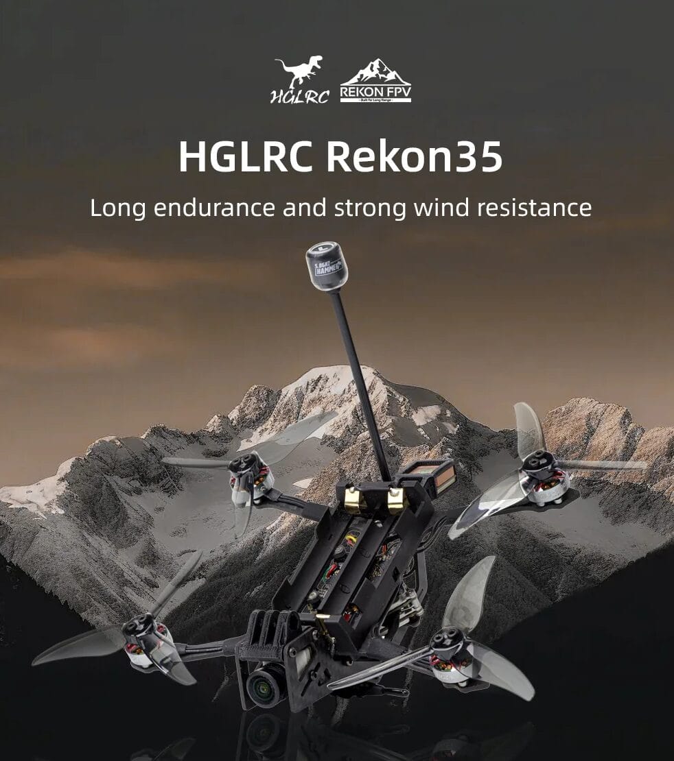 HGLRC Rekon 35 Nano Long Range Analog FPV Drone 18650 BNF ELRS 2.4G ...