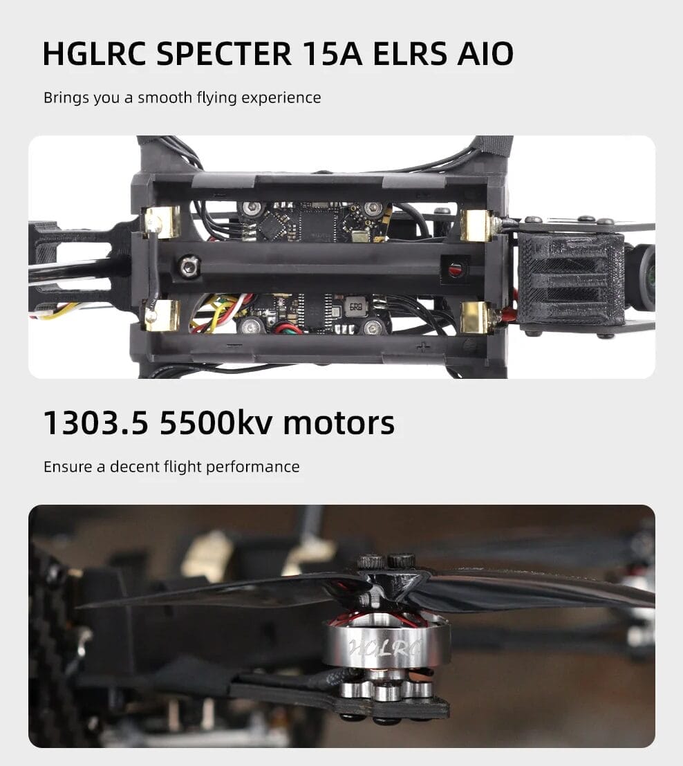 HGLRC Rekon 35 Nano Long Range Analog FPV Drone 18650 BNF ELRS 2.4G ...